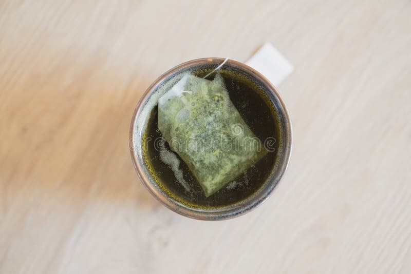 Top View of a Tea Bag in Hot Stock Image - Image of drink, herbal ...