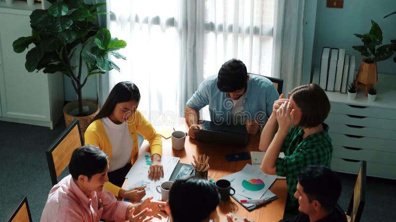 Top View of Team Put Hands Together at Table with Financial Chart ...