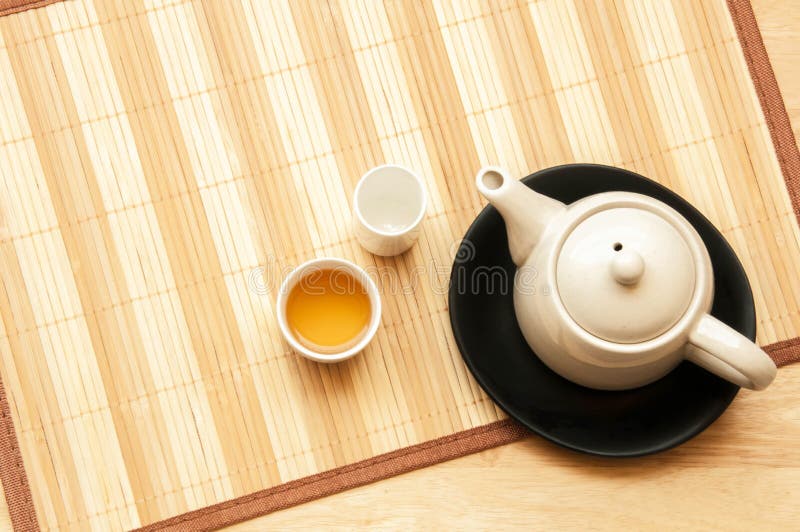 Top View Teapot Set on the Table Stock Photo - Image of closeup, white ...