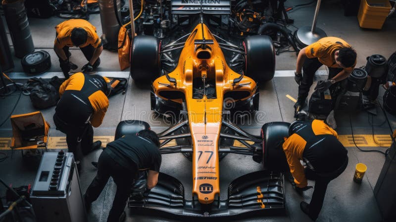 Top View of Technicians F1 during Pit-stop Training Stock Illustration ...