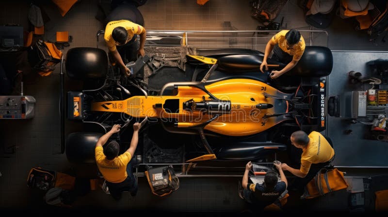 Top View of Technicians F1 during Pit-stop Training Stock Illustration ...