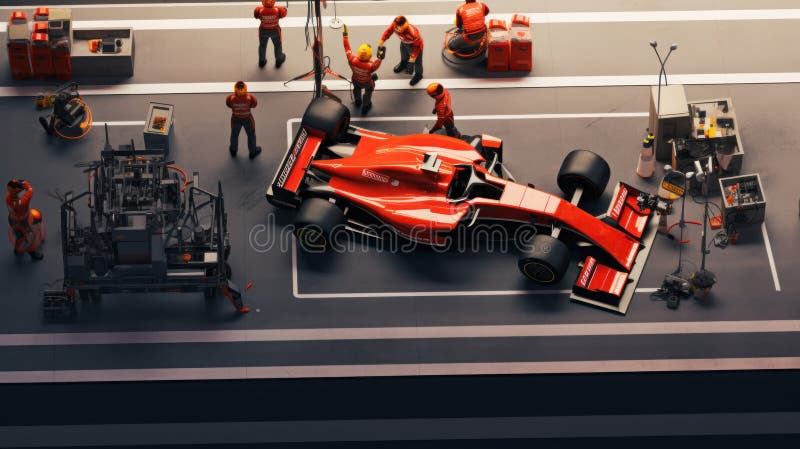Top View of Technicians F1 during Pit-stop Training Stock Illustration ...