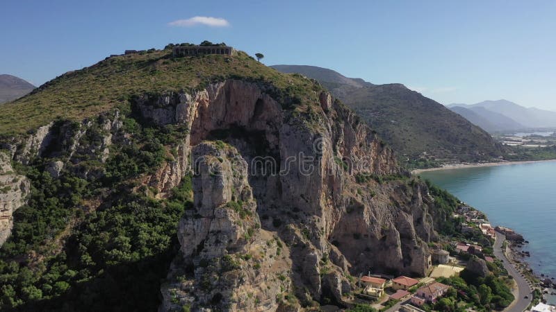 Top View of Terracina and the Pisco Montano Rock on a Sunny Summer Day ... Top View of Terracina and the Pisco Montano Rock on a Sunny Summer Day ...