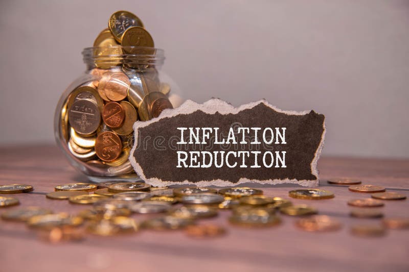 Top View Text INFLATION REDUCTION ACT Stock Image - Image of money ...
