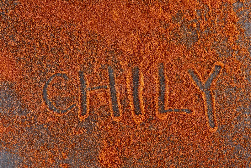 Top View on the Texture Background of Red Chilli Pepper Powder with ...