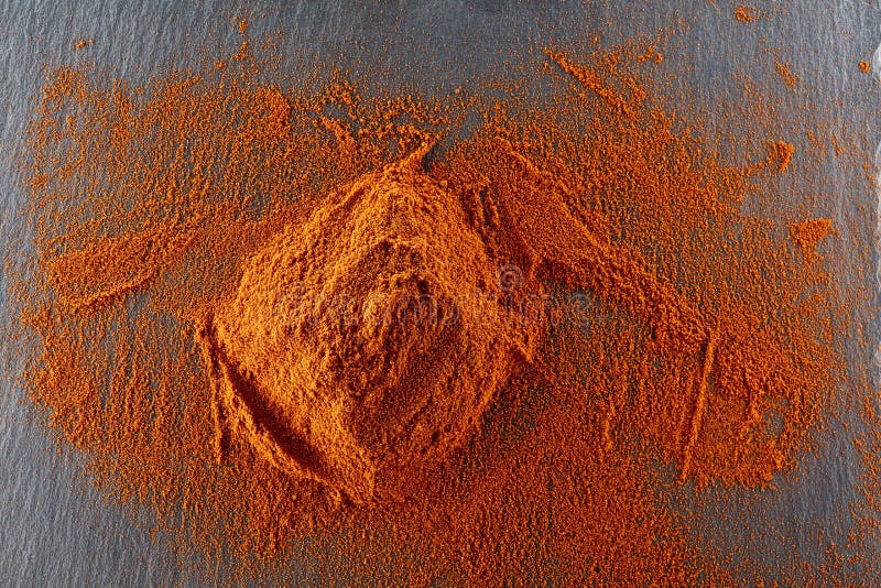 Texture Background. Red Chilli Pepper Powder. Top View Stock Image ...