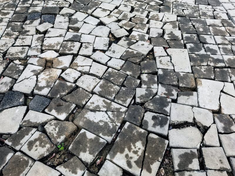 Top View Texture of the Brick Blocks Floor in the Cracks. the Surface ...