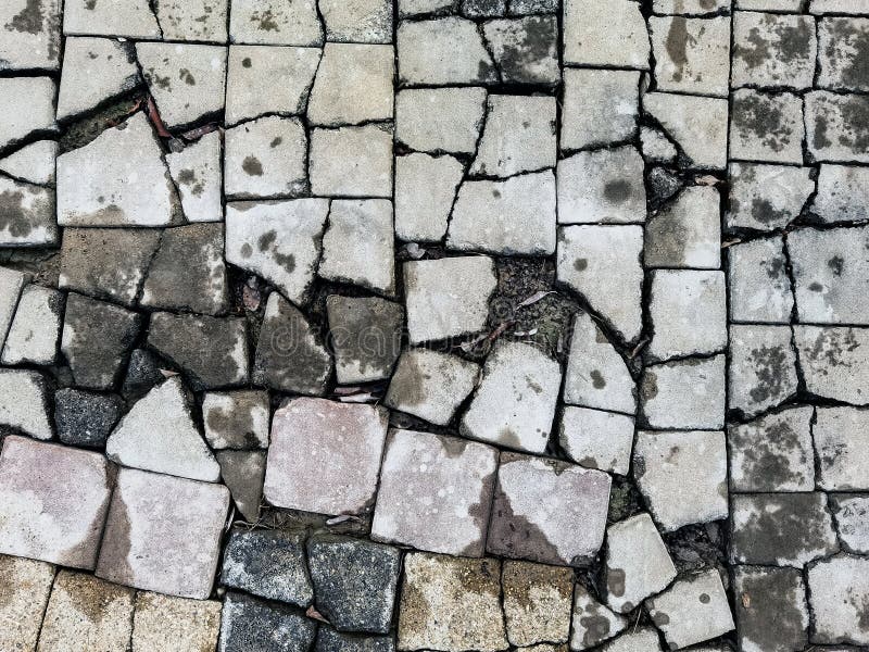 Top View Texture of the Brick Blocks Floor in the Cracks. the Surface ...