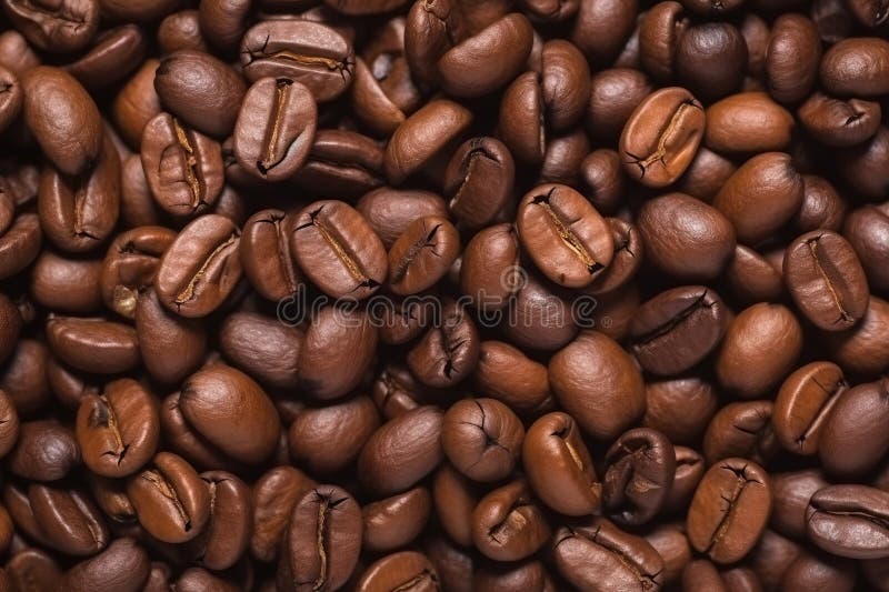 Top View Texture of Coffee Beans AI Generated Stock Illustration ...