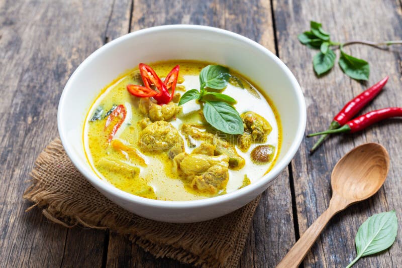 Top View Thai Food, Green Curry Chicken Stock Image - Image of thai ...