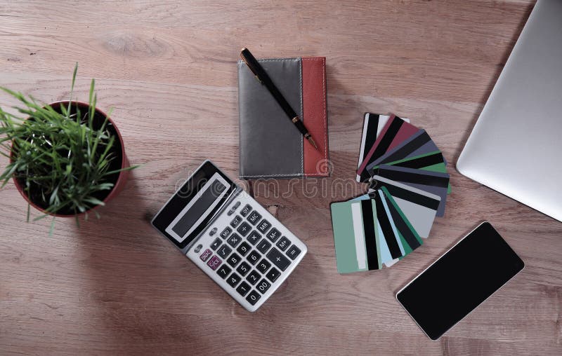 Top View.things a Businessman on a Wooden Table Stock Photo - Image of ...