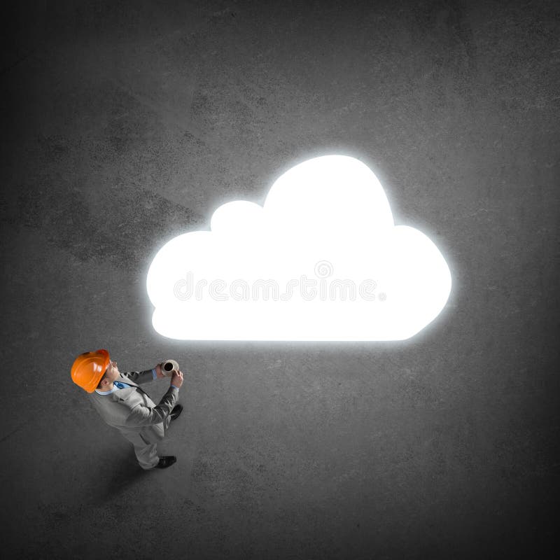 Engineer Man Thinking Over Idea Stock Photo - Image of adult, abstract ...