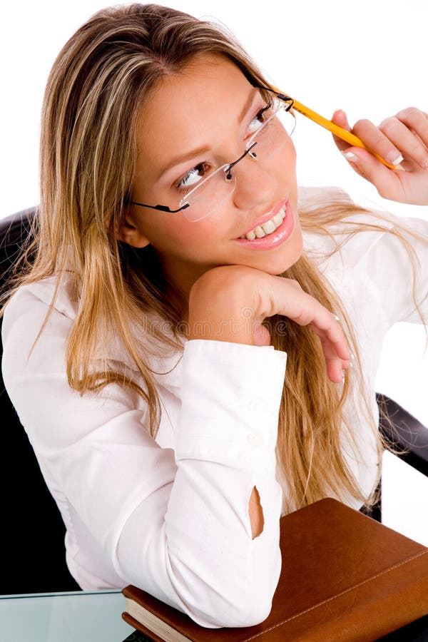 Thinking student stock image. Image of girl, education - 12828955
