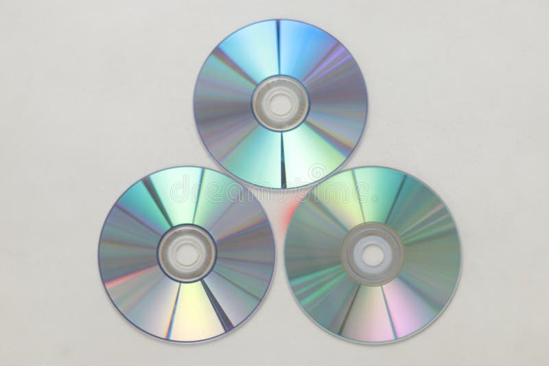 Top view of three CDs. stock photo. Image of digital - 348139396