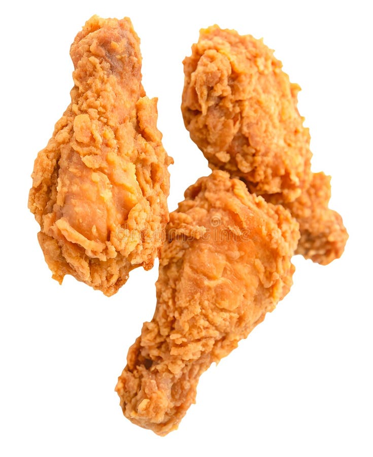 Top View of Three Fried Chicken Legs or Thigh in Stack Isolated on ...