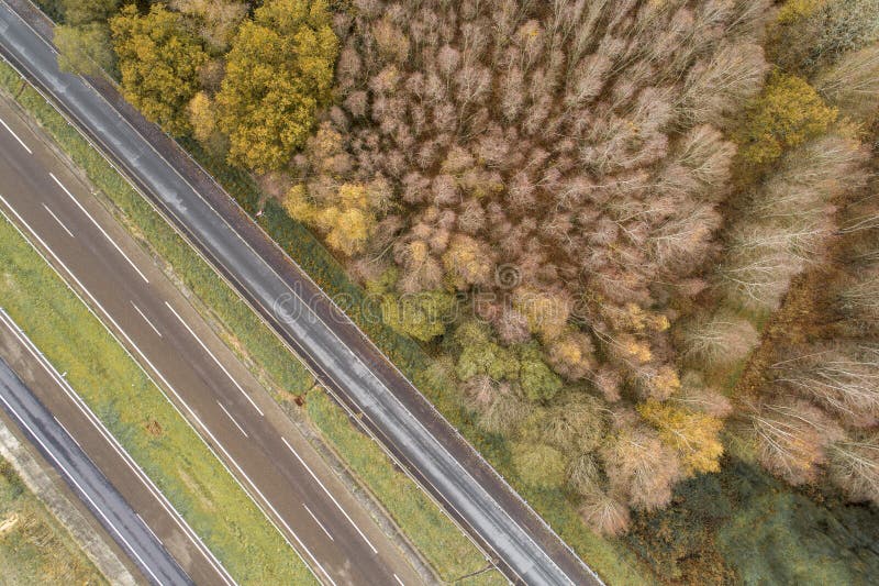 Top View of Three Parallel Roads, Transportation Concept. Spain Stock ...