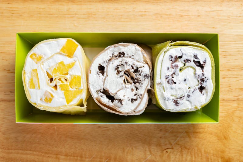 Top view 3 pieces cakes stock photo. Image of three - 280249638