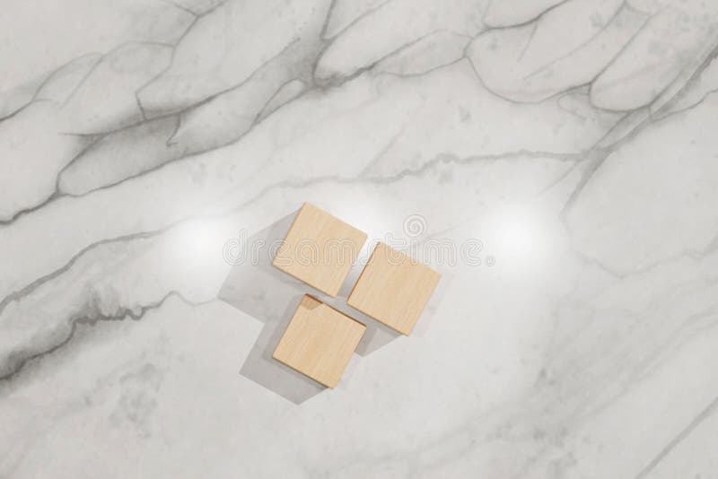 Top View of Three Wooden Cubes, Cutouts Used for Product Display on a ...