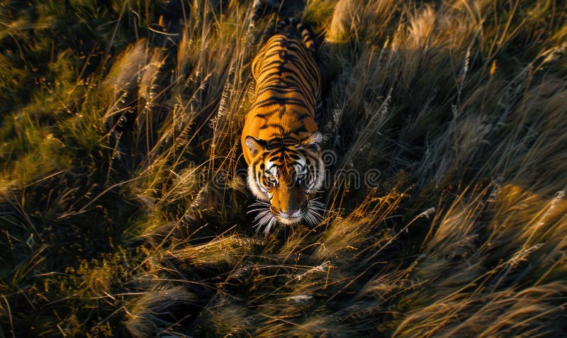 Top View of a Tiger Lying in the Shade Stock Photo - Image of tigris ...