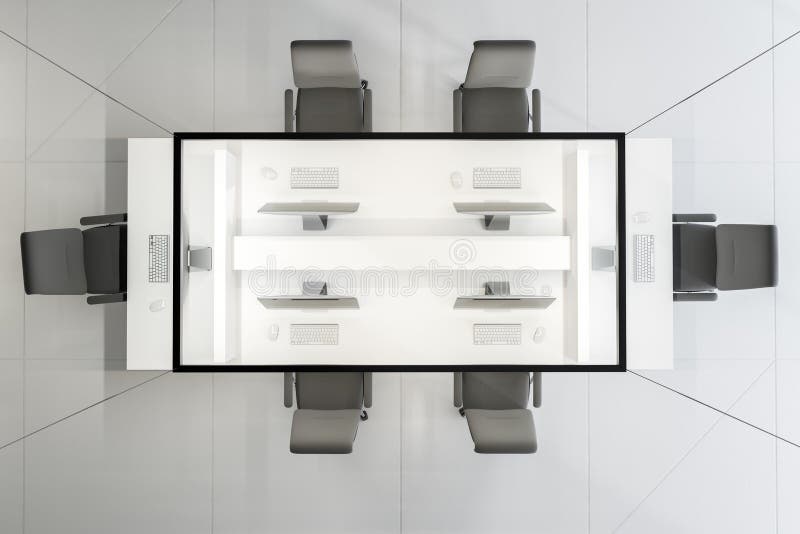 Top View of Tiled Floor Open Space Office Stock Illustration ...