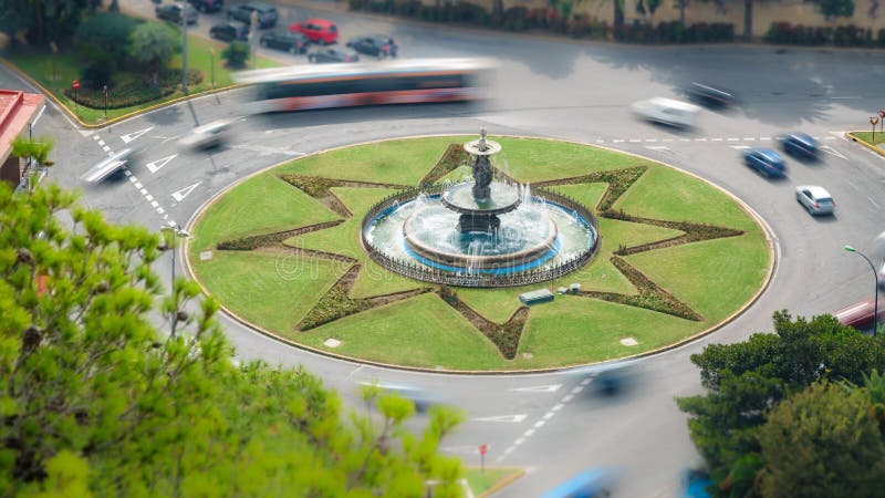 Top View Time Lapse of Traffic Circle, Loop-ready Stock Video - Video ...