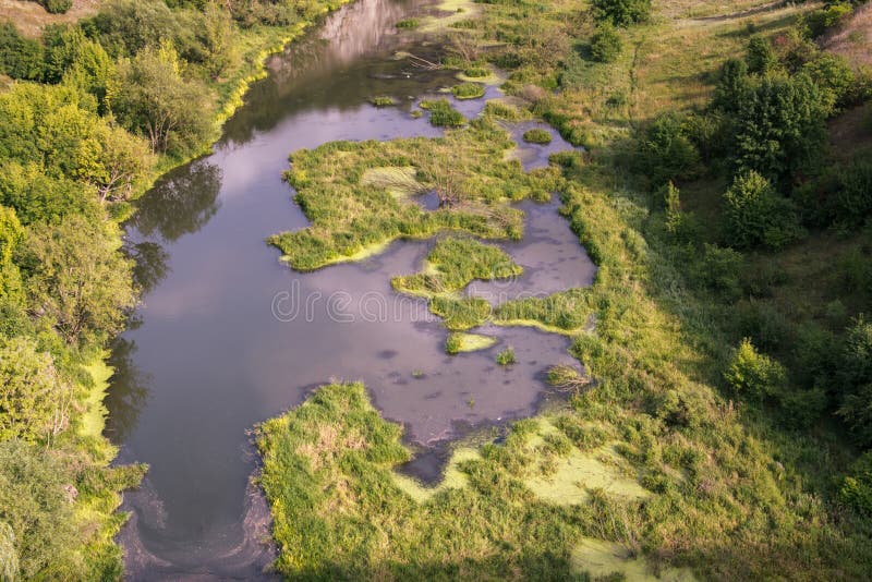 Top view to the river stock photo. Image of countryside - 104468590