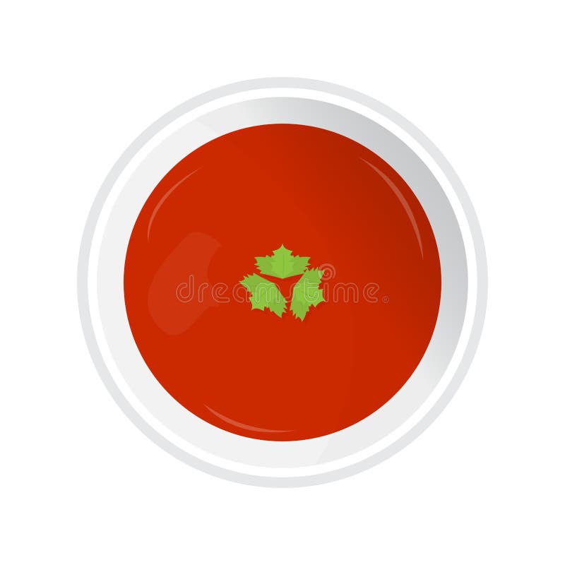 Top View of a Tomato Cream Soup Stock Vector - Illustration of bowl ...