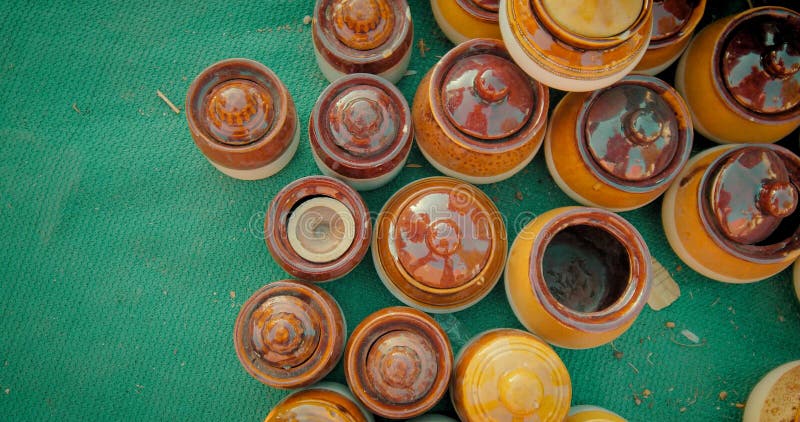 A Top View of Traditional Potery Stock Photo - Image of master ...