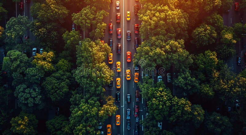Top View of Traffic Jam during Rush Hour in Large City Park.Macro.AI ...