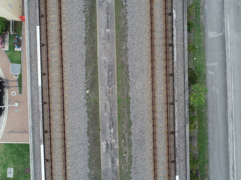 Top View of the Train Tracks Stock Photo - Image of city, trails: 264483924