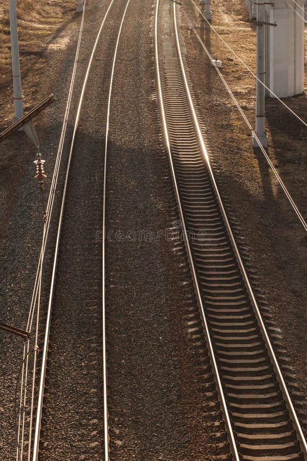 Railway Track From A Top View Stock Image - Image of birds, travel ...