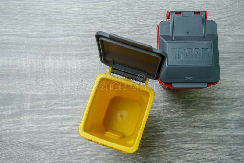 Top View Trash Bin for Dry and Dangerous Garbage Stock Image - Image of ...