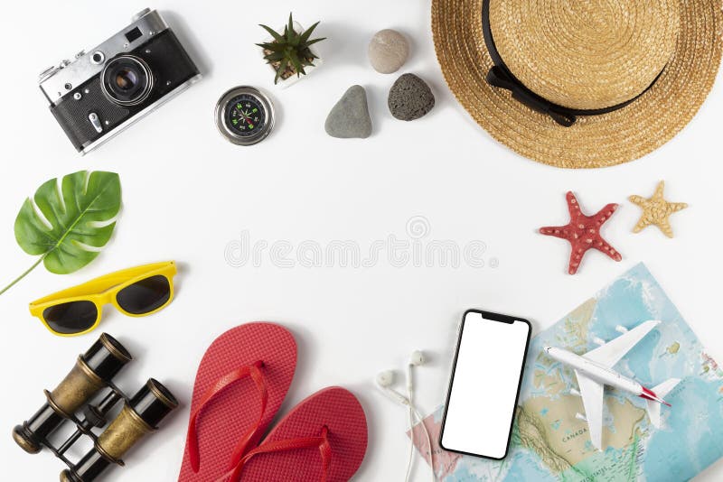 Top View Travel Elements Collection. High Quality Photo Stock Photo ...