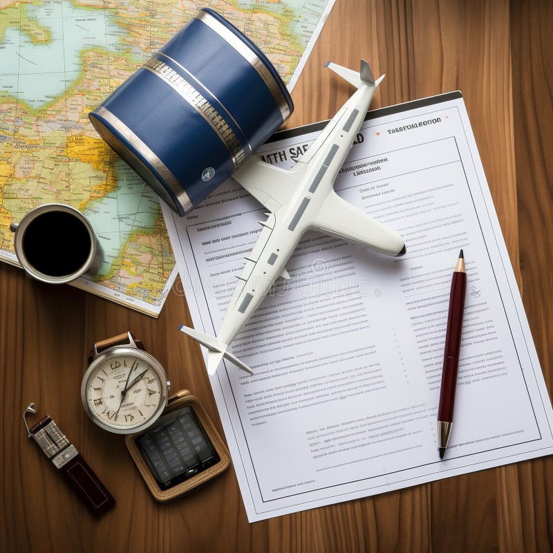 Top View of Travel Insurance Application Form First Class Boarding ...