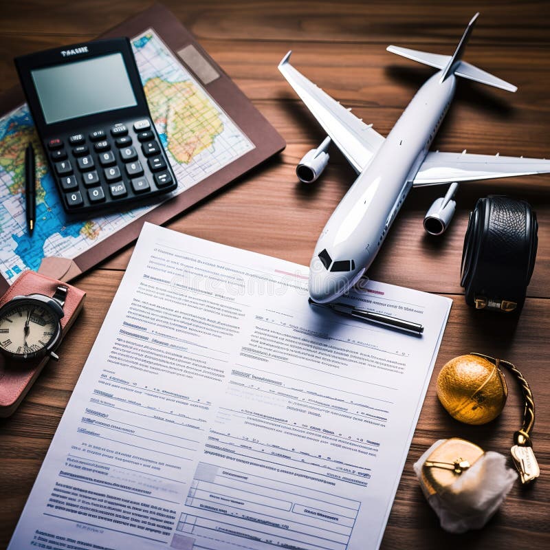 Top View of Travel Insurance Application Form First Class Boarding ...