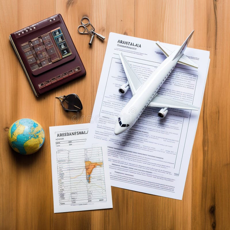 Top View of Travel Insurance Application Form First Class Boarding ...