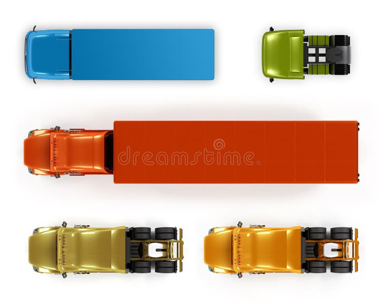 Tractor Trailer Top View Stock Illustrations – 597 Tractor Trailer Top ...