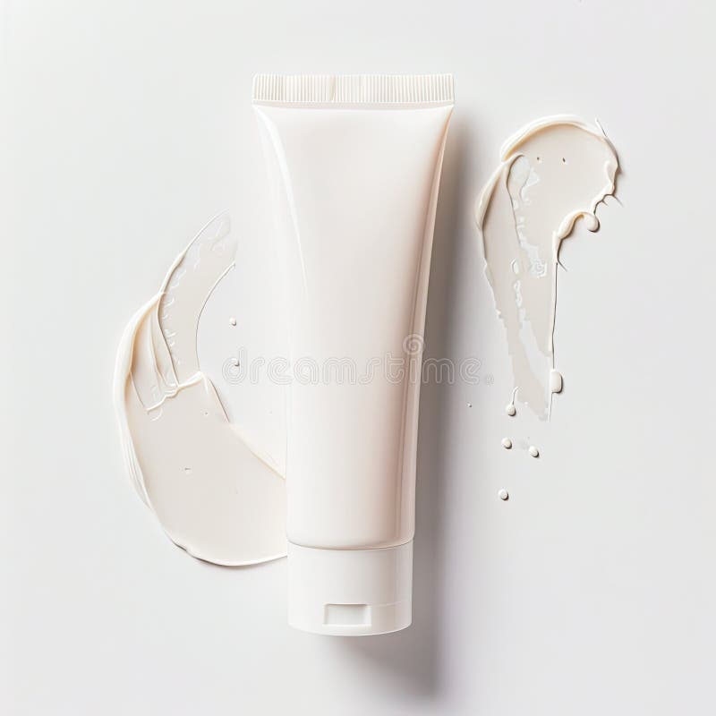 Top View Tube of Cream on White Background, Empty Space. Stock ...