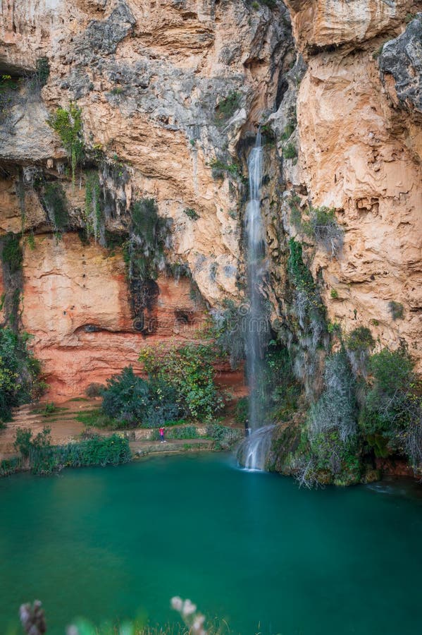 Turche Cave and Waterfall in Valencia Long Exposure Stock Image - Image ...