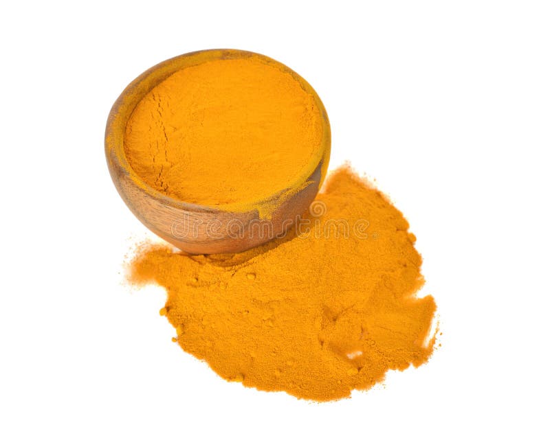 Top View of Turmeric Powder Isolated on White Background. Stock Photo ...