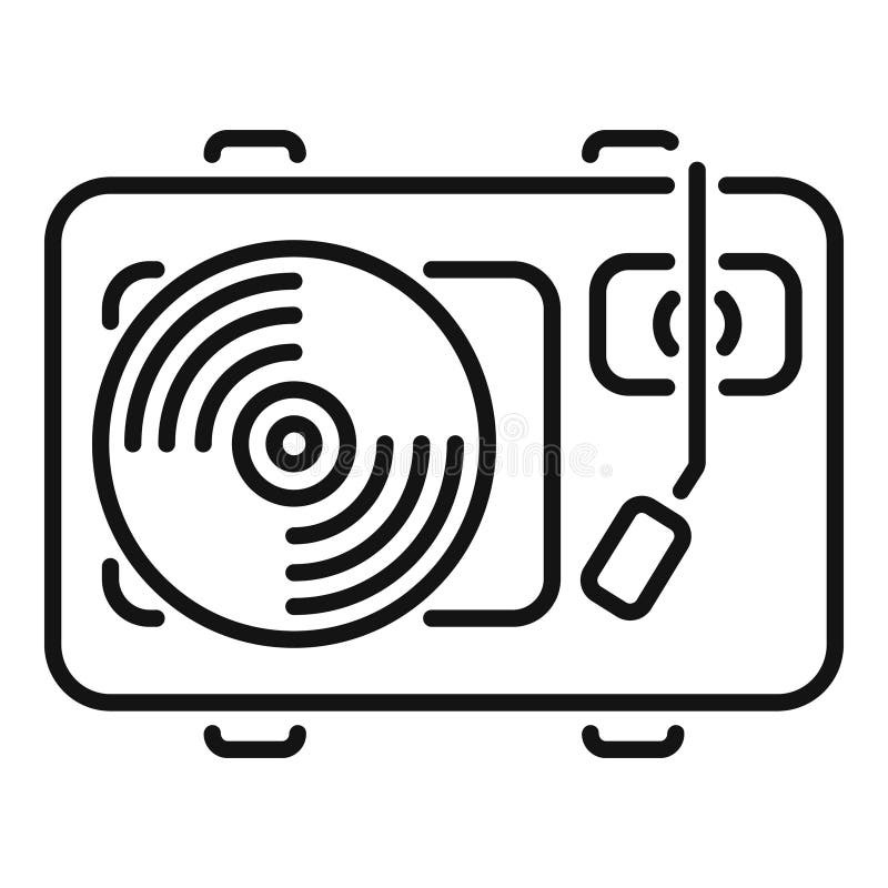 Top View Turntable Playing Vinyl Record Icon Stock Vector ...