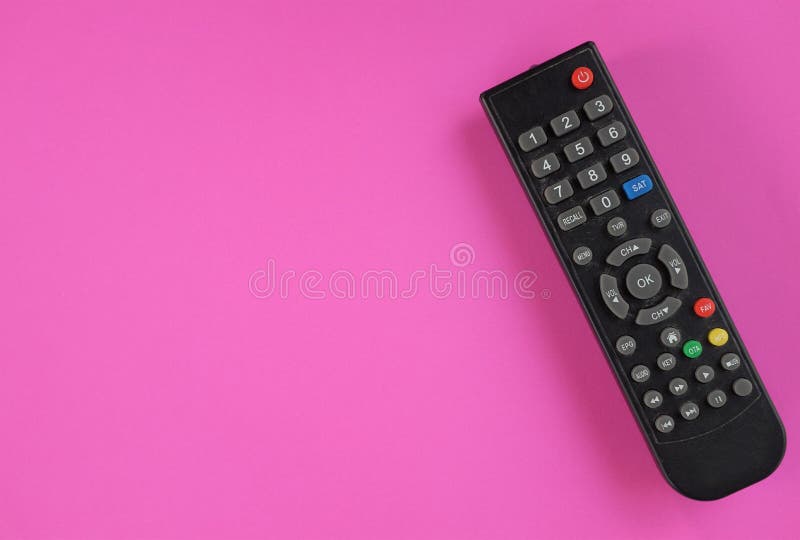 Top View TV Remote Isolate on Pink Background.concept of Watching TV ...