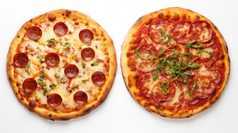 Top View of Two Different Pizzas Stock Photo - Image of homemade ...