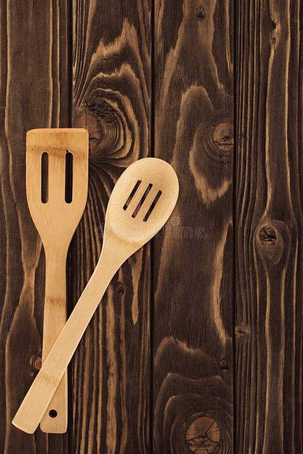 Top View of Two Different Wooden Spatulas Stock Image - Image of view ...