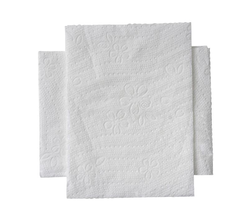 Top View of Two Folded Pieces of White Tissue Paper or Napkin in Stack ...