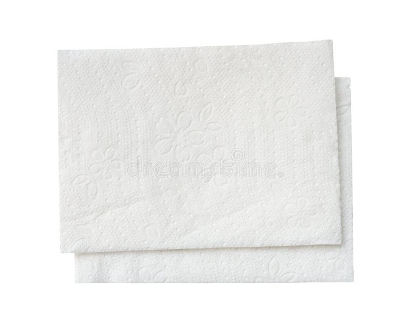 Top View of Two Folded Pieces of White Tissue Paper or Napkin in Stack ...