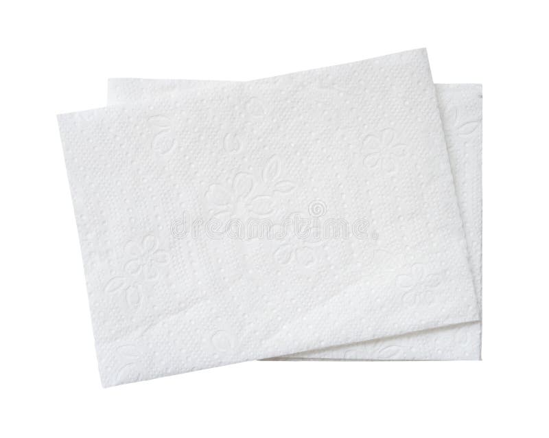 Top View of Two Folded Pieces of White Tissue Paper or Napkin in Stack ...