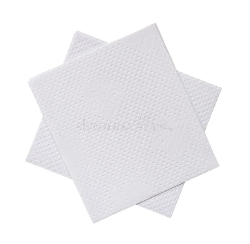 Two Folded Pieces of White Tissue Paper or Napkin in Stack Tidily ...