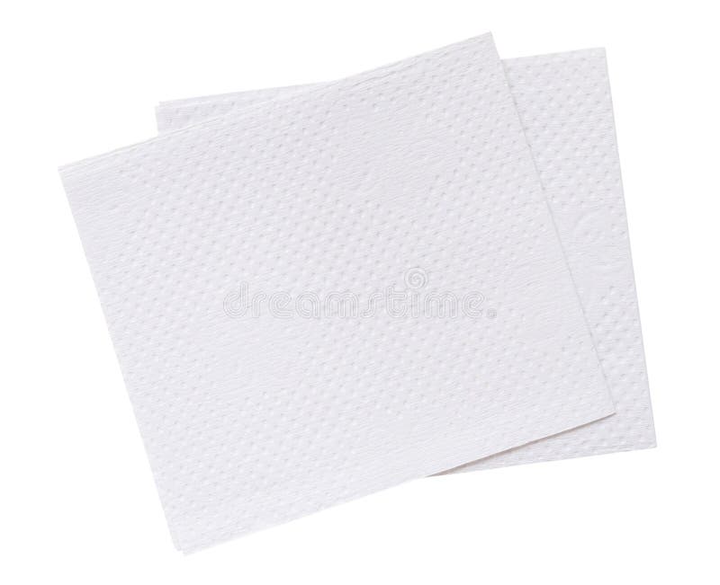 Top View of Two Folded Pieces of White Tissue Paper or Napkin in Stack ...