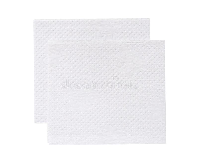 Top View of Two Folded Pieces of White Tissue Paper or Napkin in Stack ...